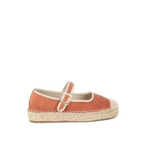 RAG & CO Bolean Soft Suede Leather Mary Jane Espadrilles In Tan By