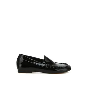 RAG & CO Dama Patent Pleather Loafers In By - Black