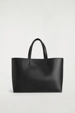 Cos Journée Oversized Tote Bag Leather - Black