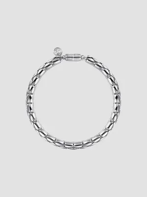 GABRIEL & CO Classic Sterling Tubular Chain Bracelet/6mm - Silver