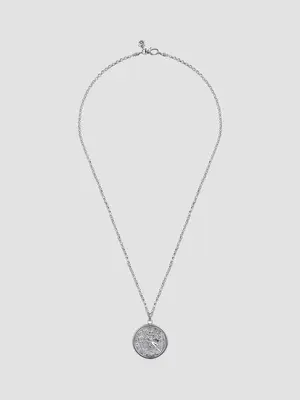 GABRIEL & CO Modern Relics Saint Christopher Medallion Necklace - Silver