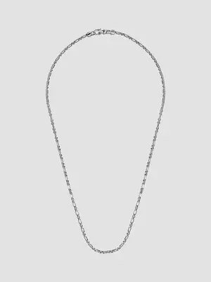 GABRIEL & CO Classic Sterling Figaro Chain Necklace/3mm - Silver