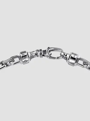 GABRIEL & CO Classic Sterling Faceted Oval-link Chain Necklace/5.5mm