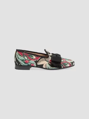 Valentino Garavani Bowow Loafers In Jacquard Fabric - Multicolored