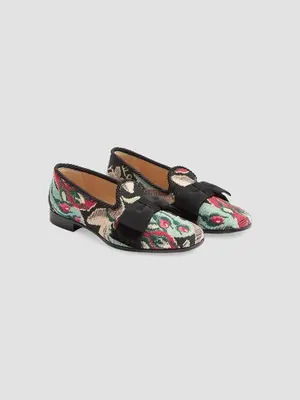 Valentino Garavani Bowow Loafers In Jacquard Fabric