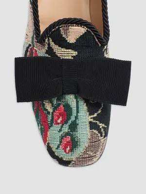 Valentino Garavani Bowow Loafers In Jacquard Fabric