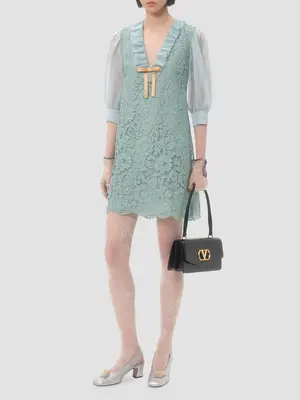 Valentino Garavani Short Dress In Heavy Lace