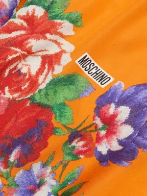 Moschino Floral Jersey Draped Midi-dress
