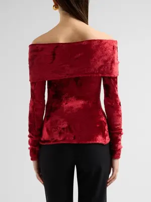 Lapointe Off-the-shoulder Velvet Top