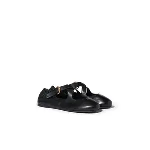 Miu Miu Nappa Leather Ballet Flats - Black