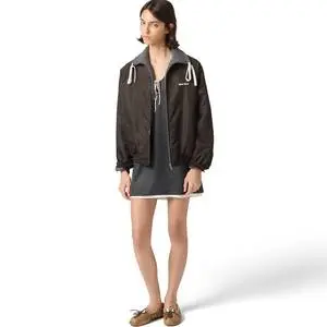 Miu Miu Technical Gazar And Fleece Reversible Bomber Jacket