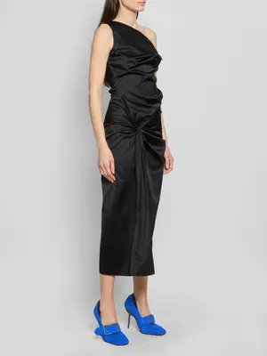 Dries Van Noten Dumas Gathered One-shoulder Midi Dress