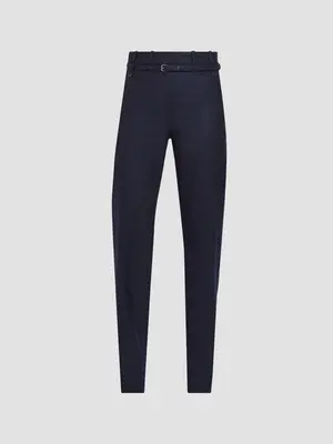 Dries Van Noten Plash Wool Straight-leg Trousers - Navy