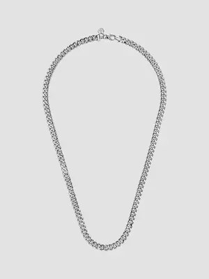 GABRIEL & CO Classic Sterling Cuban Chain Necklace/7mm - Silver
