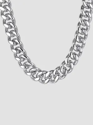 GABRIEL & CO Classic Sterling Cuban Chain Necklace/7mm