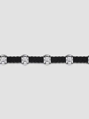 GABRIEL & CO Geo Braided Leather & Sterling Bracelet
