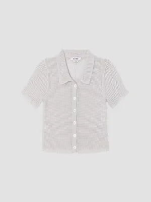 RE/DONE Amelia Cashmere Polo Top