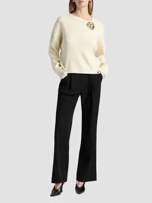 Acler Westie Floral-detail Knit Sweater