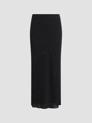 Joe's Jeans Isla Polka-dot Pencil Midi Skirt - Black