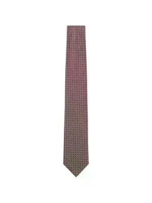 BOSS Silk-blend Tie With Micro-pattern Jacquard - Red