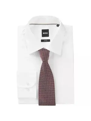 BOSS Silk-blend Tie With Micro-pattern Jacquard