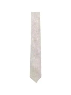 BOSS Geometric-pattern Silk Tie - Neutrals