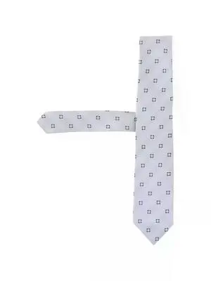 BOSS Geometric-pattern Tie - Blue