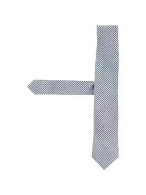 BOSS Silk-blend Tie With Micro-pattern Jacquard - Blue