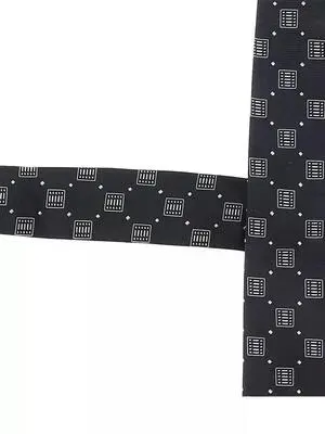 BOSS Geometric-pattern Tie - Blue