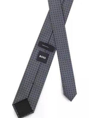 BOSS Geometric-pattern Silk Tie
