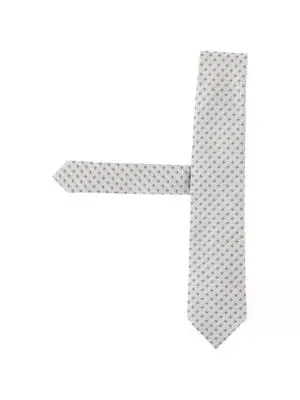 BOSS One Patterned Silk-jacquard Tie - Grey