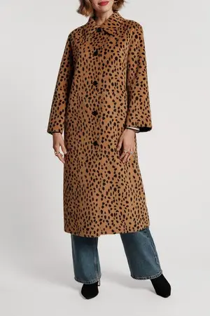 FRANCES VALENTINE Paulette Coat Cheetah
