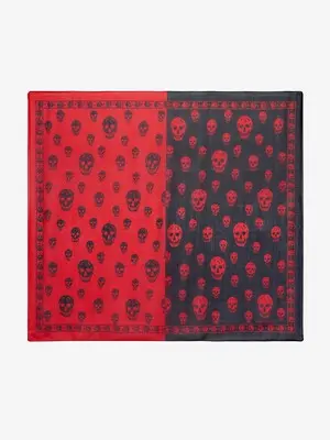 Alexander McQueen Classic Skull Scarf - Black/red