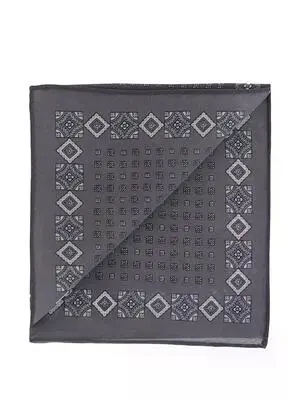 BOSS By Beckham Pocket Square In Printed Silk - Grey