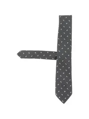 BOSS Paisley-print Silk Tie - Grey