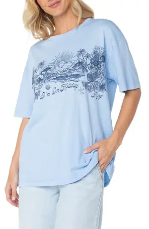 Roxy On Holiday Graphic T-shirt - Cerulean