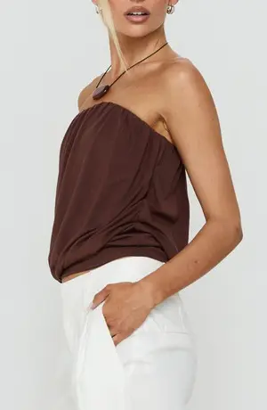 Princess Polly Taleisa Gathered Drape Strapless Top
