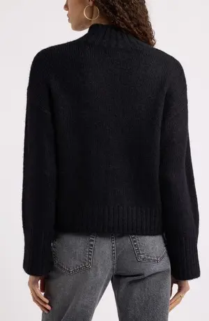 Treasure & Bond Funnel Neck Sweater - Black