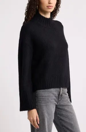 Treasure & Bond Funnel Neck Sweater - Black