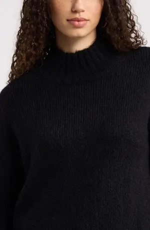 Treasure & Bond Funnel Neck Sweater - Black