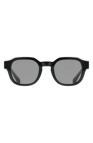 FERRAGAMO Gancini 49mm Oval Sunglasses Black