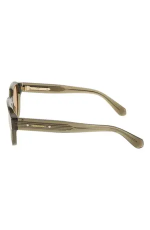 FERRAGAMO Gancini 49mm Oval Sunglasses - Transparent Khaki