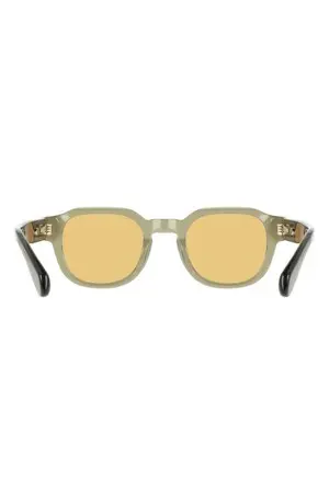 FERRAGAMO Gancini 49mm Oval Sunglasses - Transparent Khaki