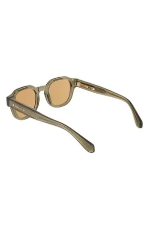 FERRAGAMO Gancini 49mm Oval Sunglasses - Transparent Khaki