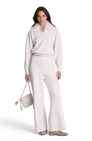 KENNETH COLE High Waist Wide Leg Faux Suede Pull-on Pants