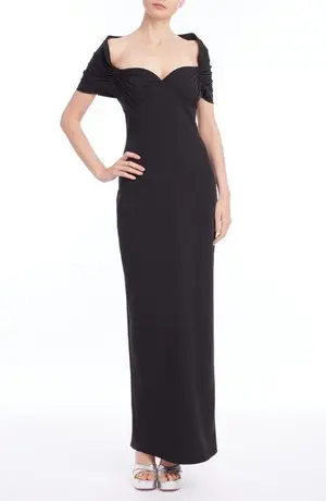 Badgley Mischka Off The Shoulder Gown - Black