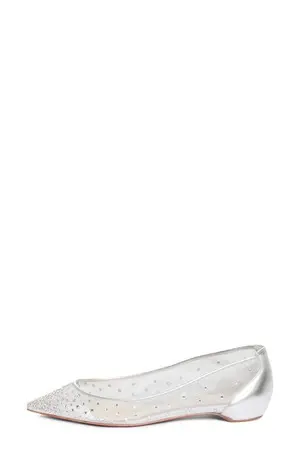 CHRISTIAN LOUBOUTIN La Pigaletta Follies Strass Pointed Toe Flat