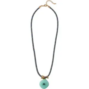 MACRAE & CO. Scout Stone Pendant Necklace - Teal