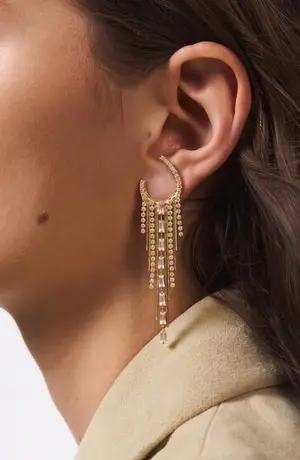 MACRAE & CO. Circle Fringe Drop Earrings - Gold