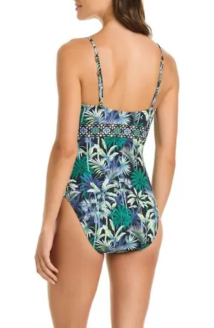 BLEU BY ROD BEATTIE Palm Print One Piece Swimsuit